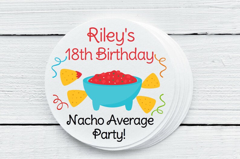 Personalized Glossy Nacho Birthday Party Favor Labels Nacho - Etsy