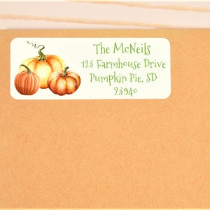 Personalized Pumpkin Fall Return Address Labels Fall | Etsy