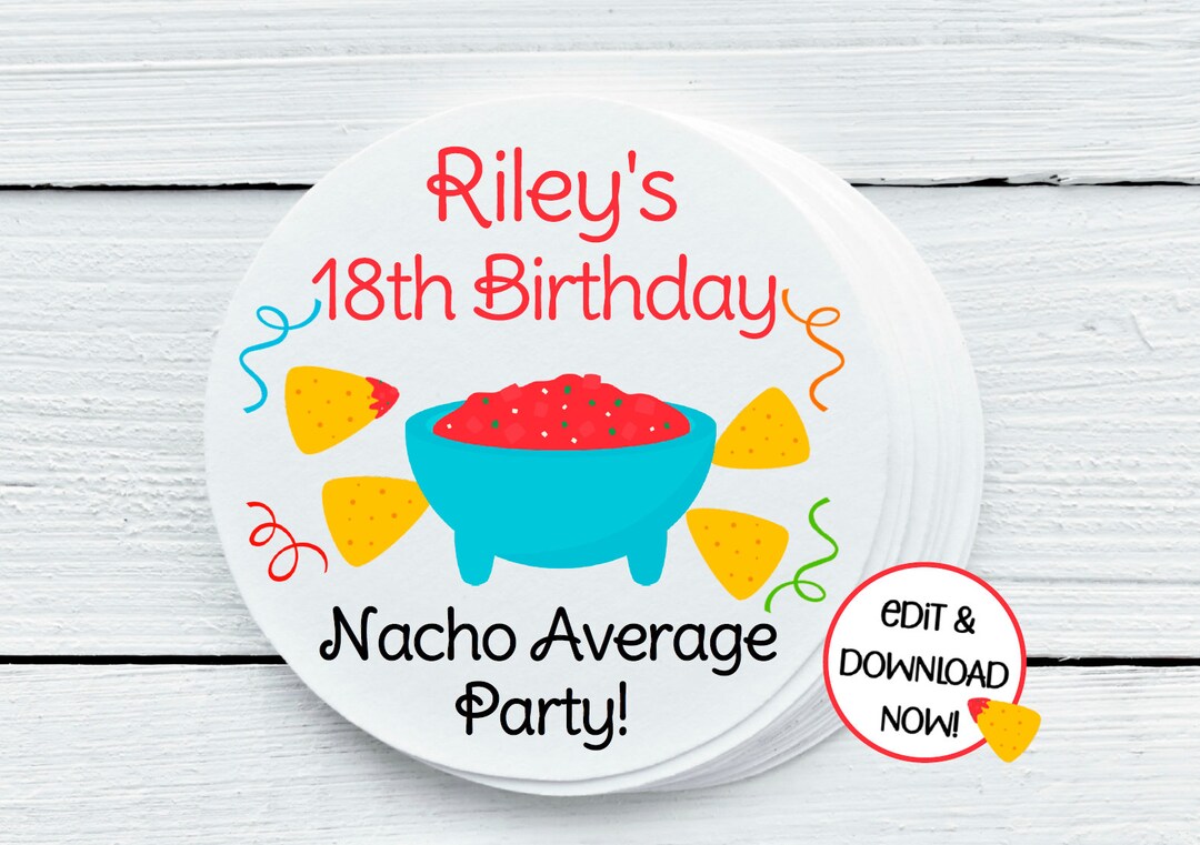 Nacho Fiesta Theme Party Printables, Nacho Birthday Gift Tags - You ...