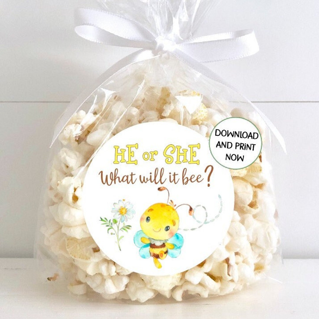 Glossy Bumblebee He or She Gender Reveal Labels -gift Tags - 1.5", 2 ...