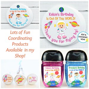 Personalized Glossy Astronaut Birthday Party Favor Label Stickers ...