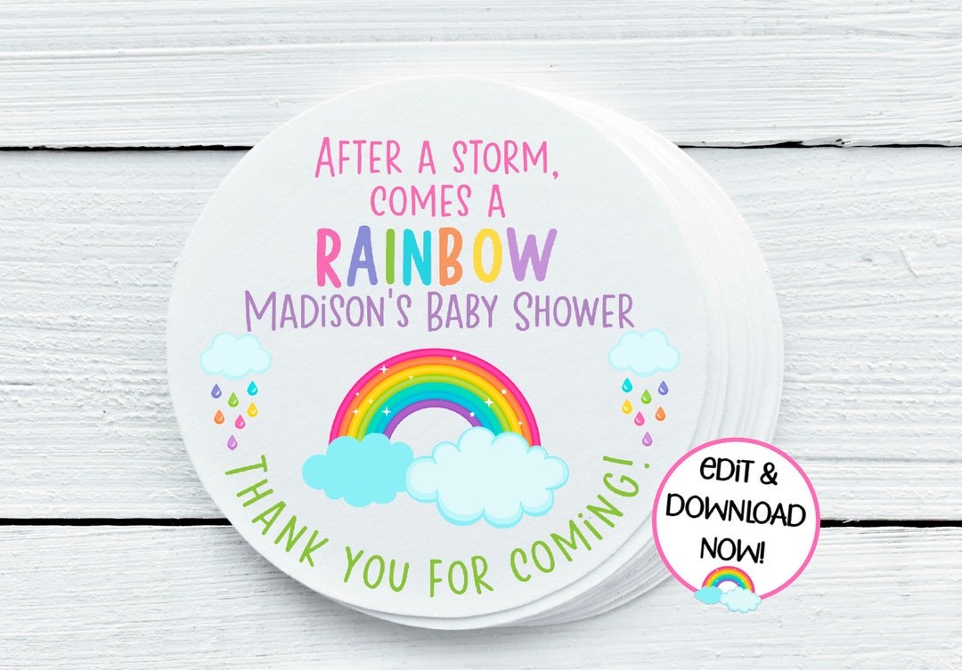 Personalized Rainbow Baby Shower Printables, Rainbow Gift Tags - You ...
