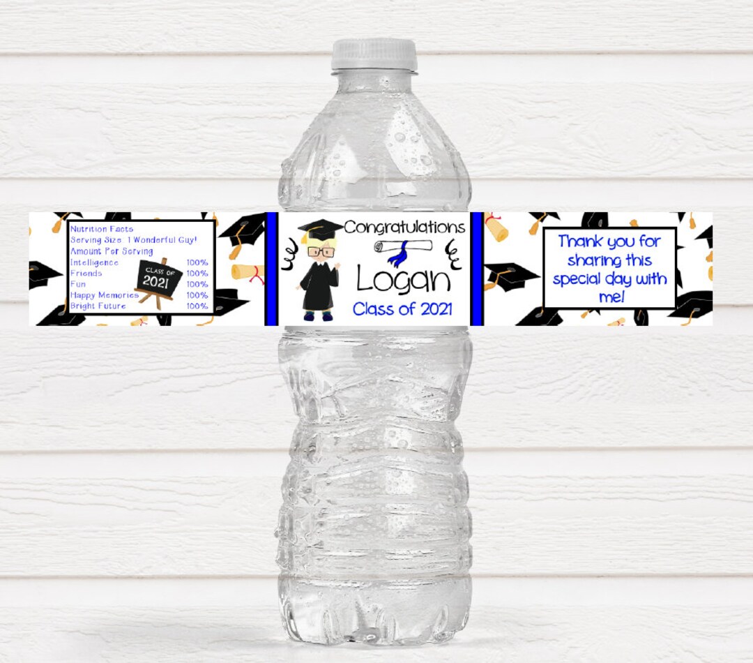 Personalized Graduation Party Water Bottle Labels - Graduation Party ...