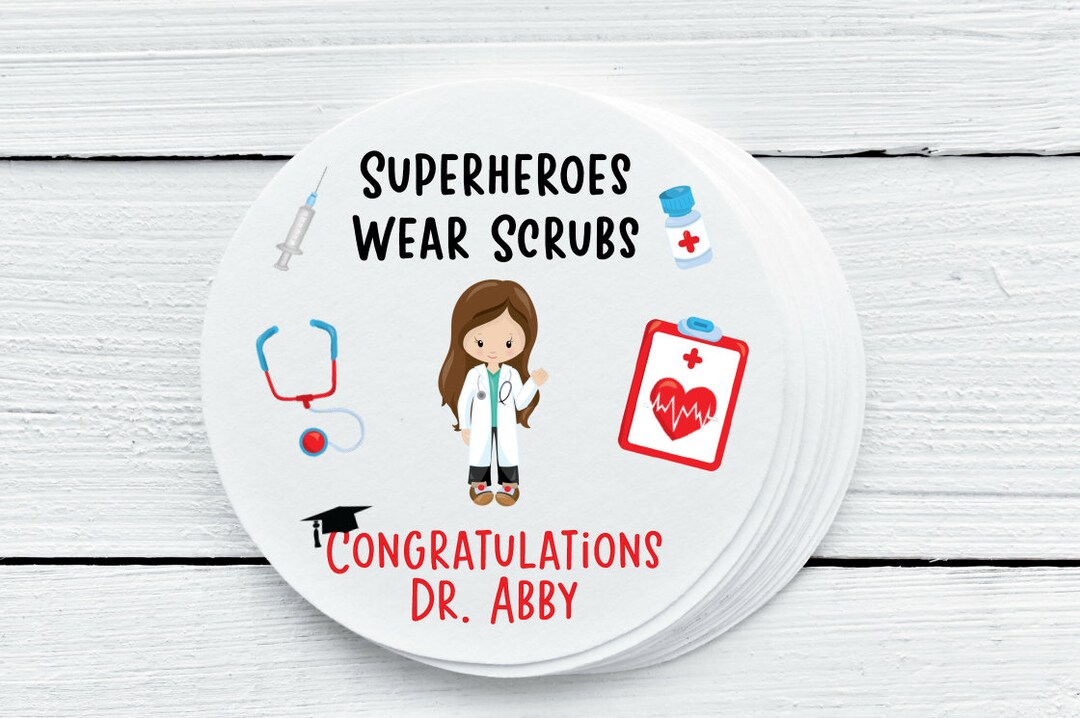 Personalized Glossy Medical School Graduation Favor Labels - Doctor ...