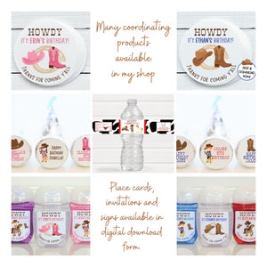 Personalized Glossy Western Theme Birthday Party Favor Labels Cowboy ...