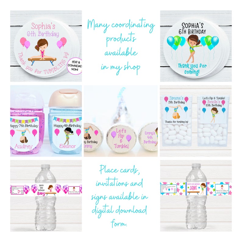 Personalized Glossy Gymnastics Favor Labels - Gymnast Favor Labels ...