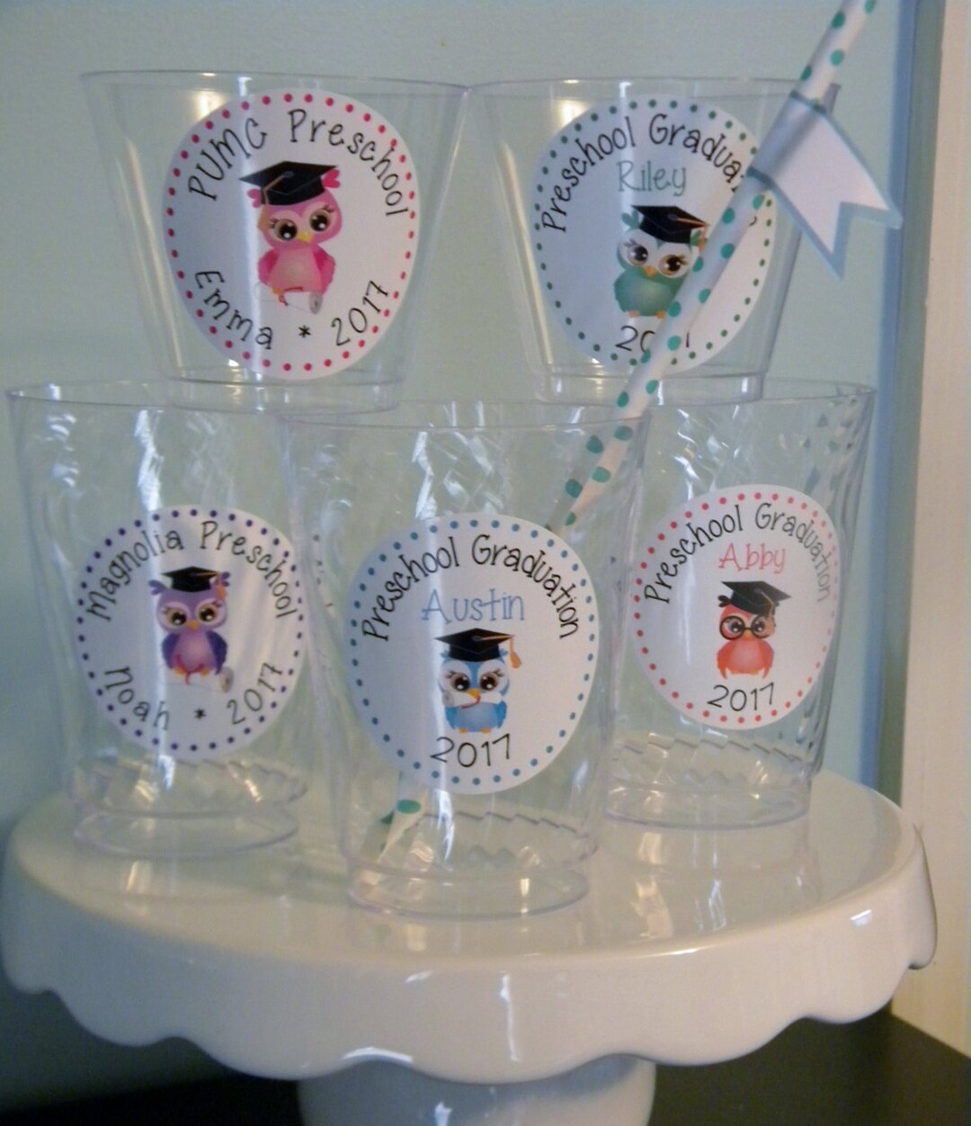 Personalized Graduation Party Favor Cup Stickers, Favor Stickers - 2 ...