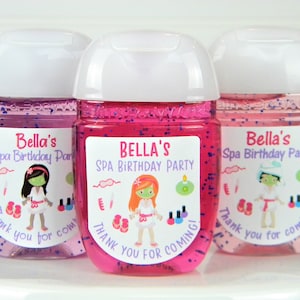 Personalized Spa Makeover Hand Sanitizer Birthday Party Favor - Etsy