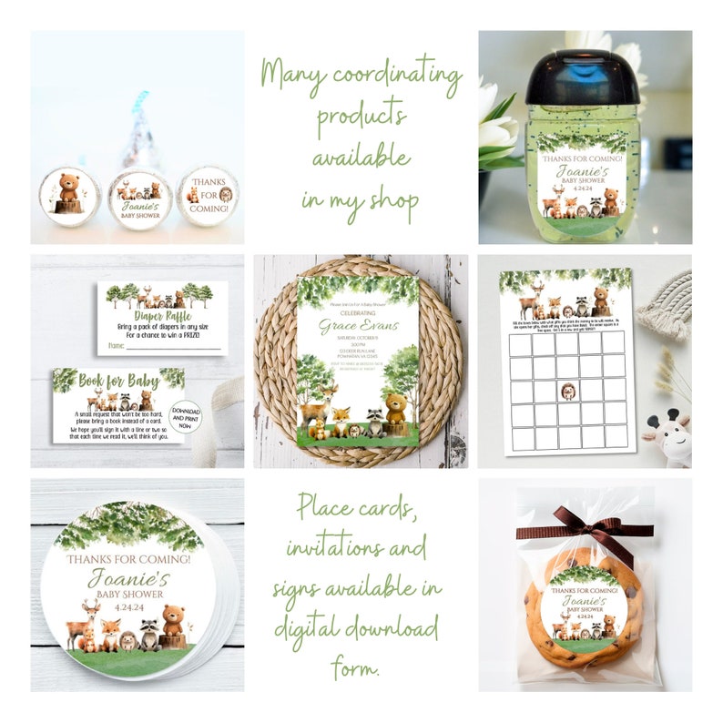 Woodland Animal Baby Shower Printable Party Banner - Forest Animal ...