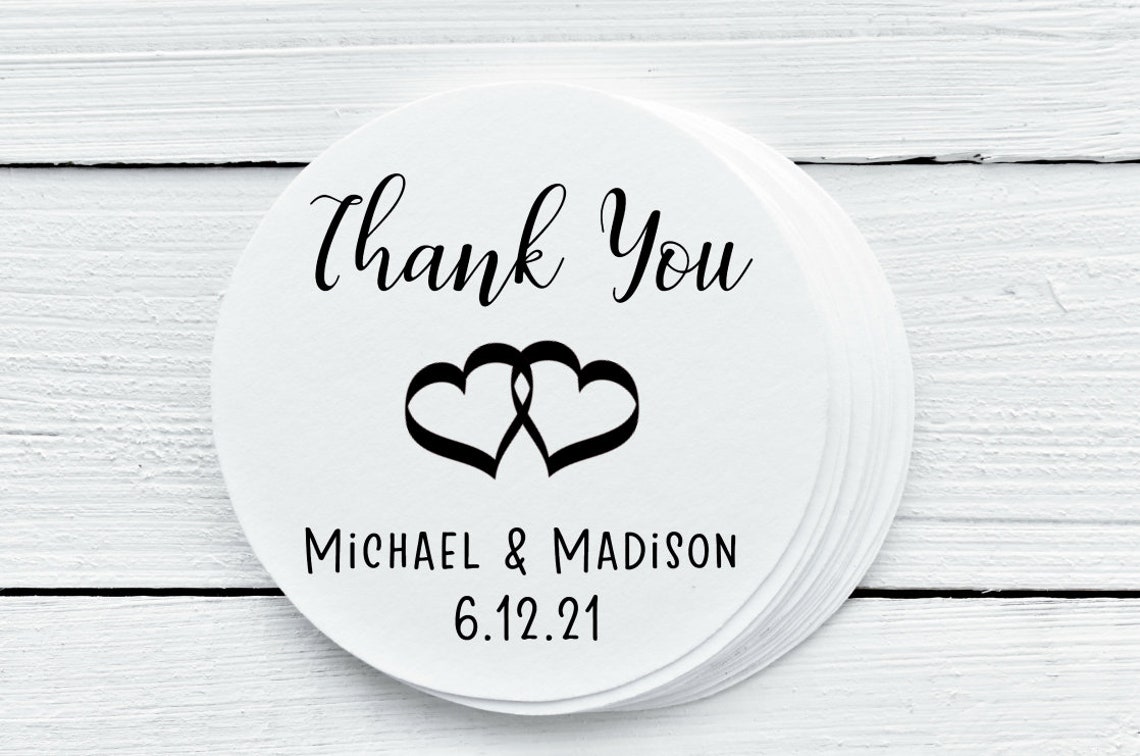 Personalized Wedding Thank You Labels - Wedding or Bridal Shower Favor ...