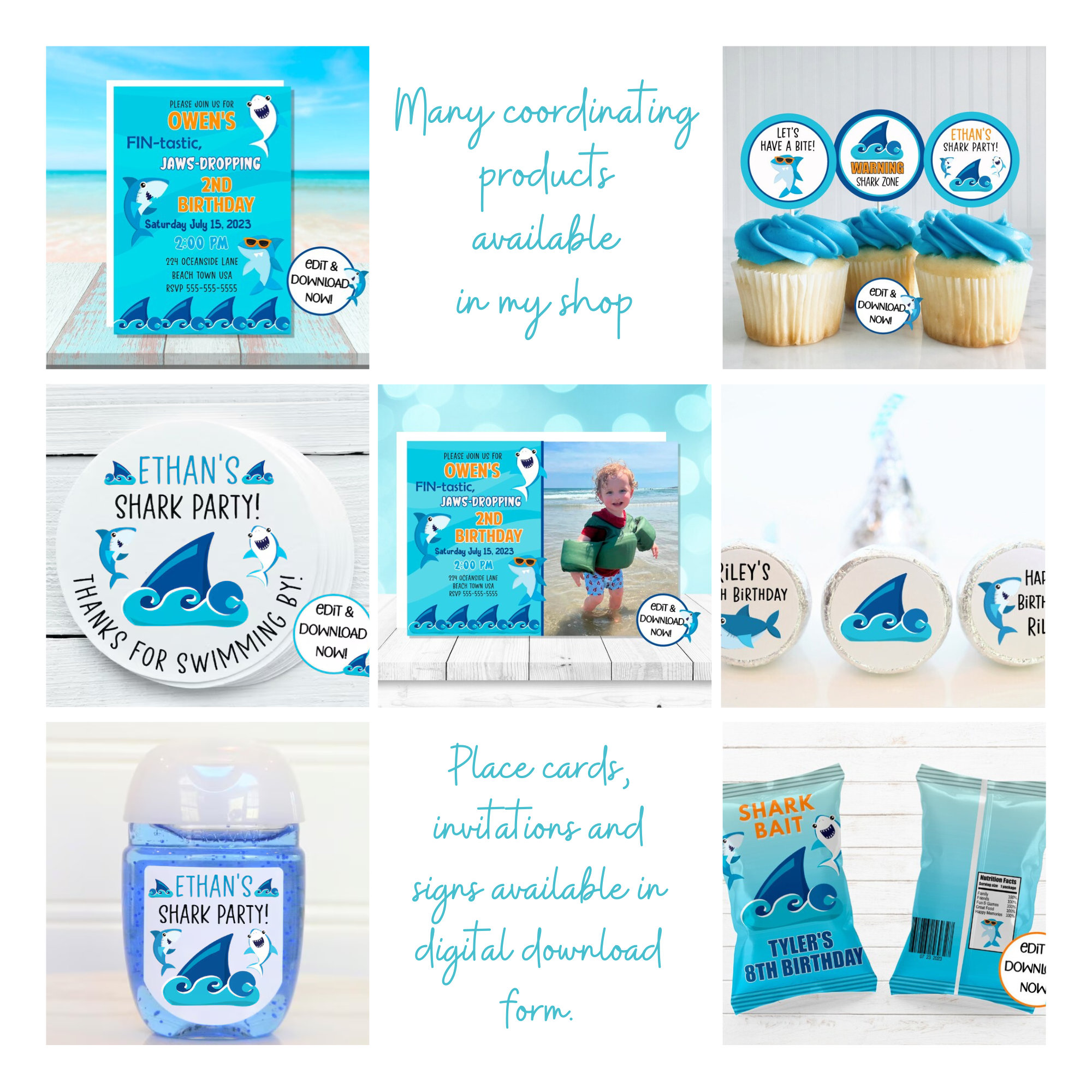 Shark Chip Bag Printable Favor Labels - Shark Birthday Party Favors ...
