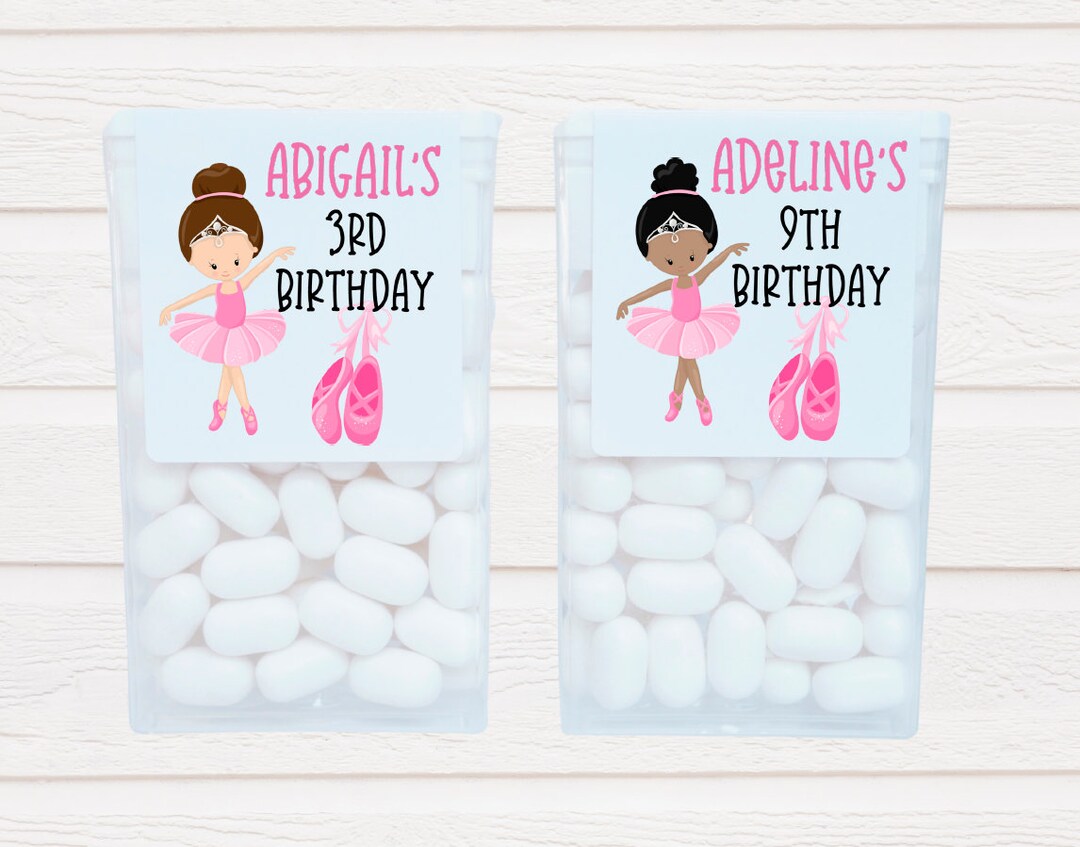 Personalized Ballet Dance Tic Tac Birthday Party Favor Labels - Ballet ...