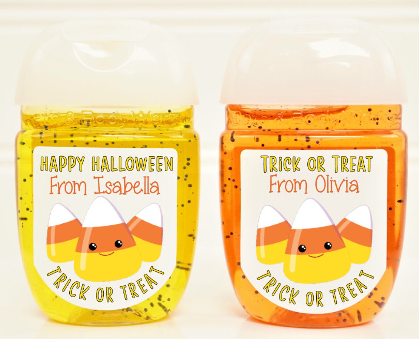Personalized Glossy Halloween Candy Corn Favor Labels | Etsy