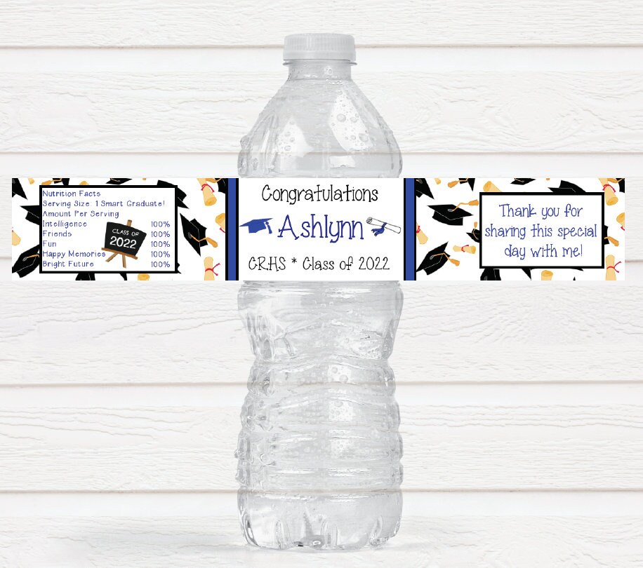 Personalized High School or College Graduation Party Water - Etsy