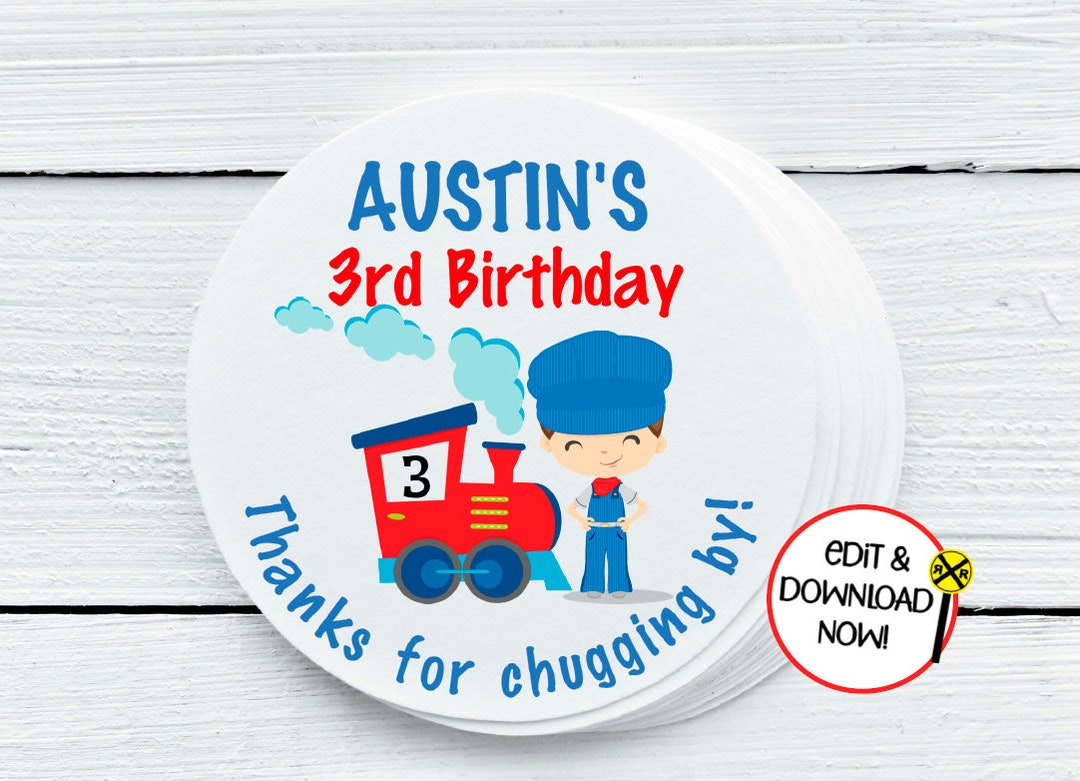 Personalized Train Party Printables, Train Party Favor Labels - You ...