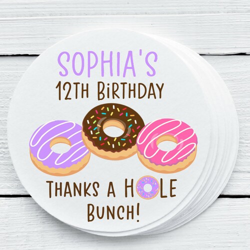 Personalized Donut Birthday Party Favor Labels Donut Party - Etsy