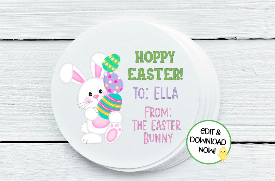 Easter Bunny Party Favor Label & Tags Printables - Easter Theme - You ...