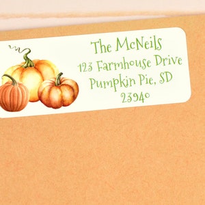 Personalized Pumpkin Fall Return Address Labels Fall | Etsy