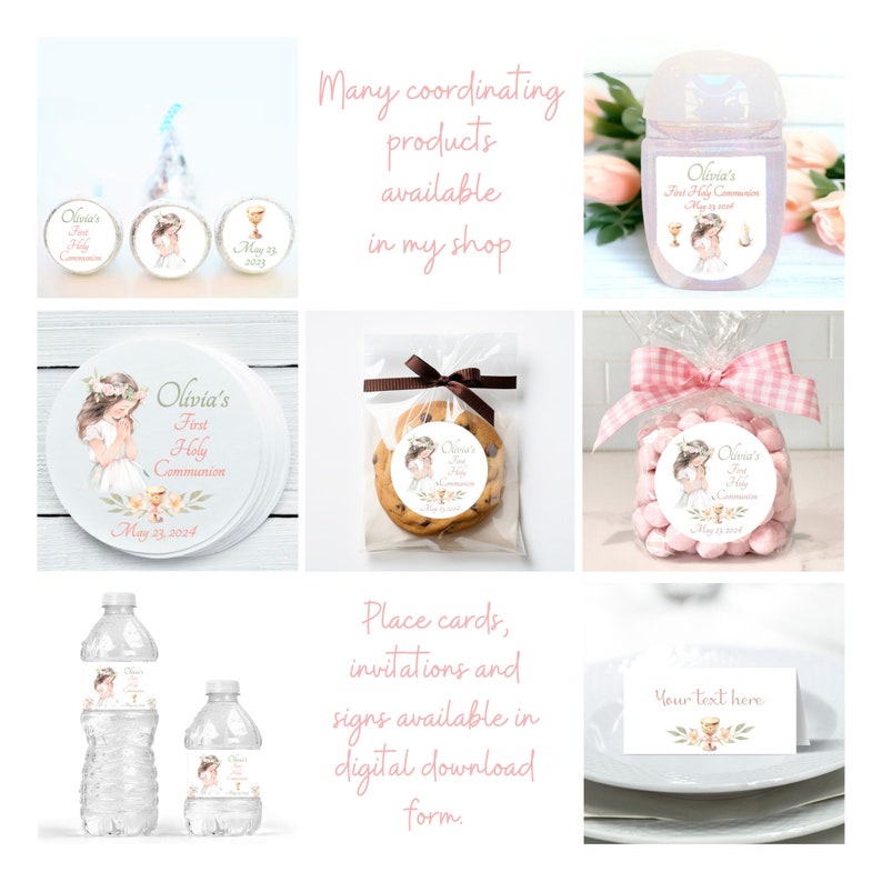Personalized Round First Communion or Baptism Party Favor Stickers ...