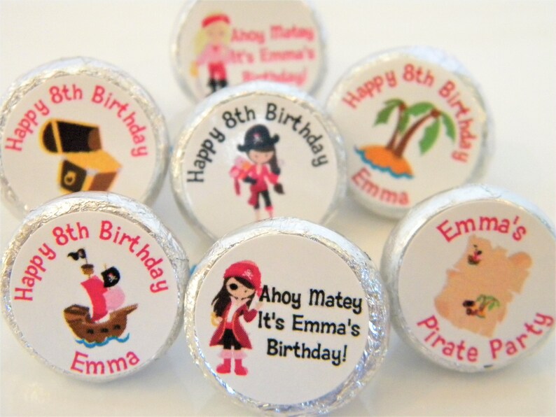 Personalized Pirate Theme Birthday Party Favor Hershey Kiss | Etsy