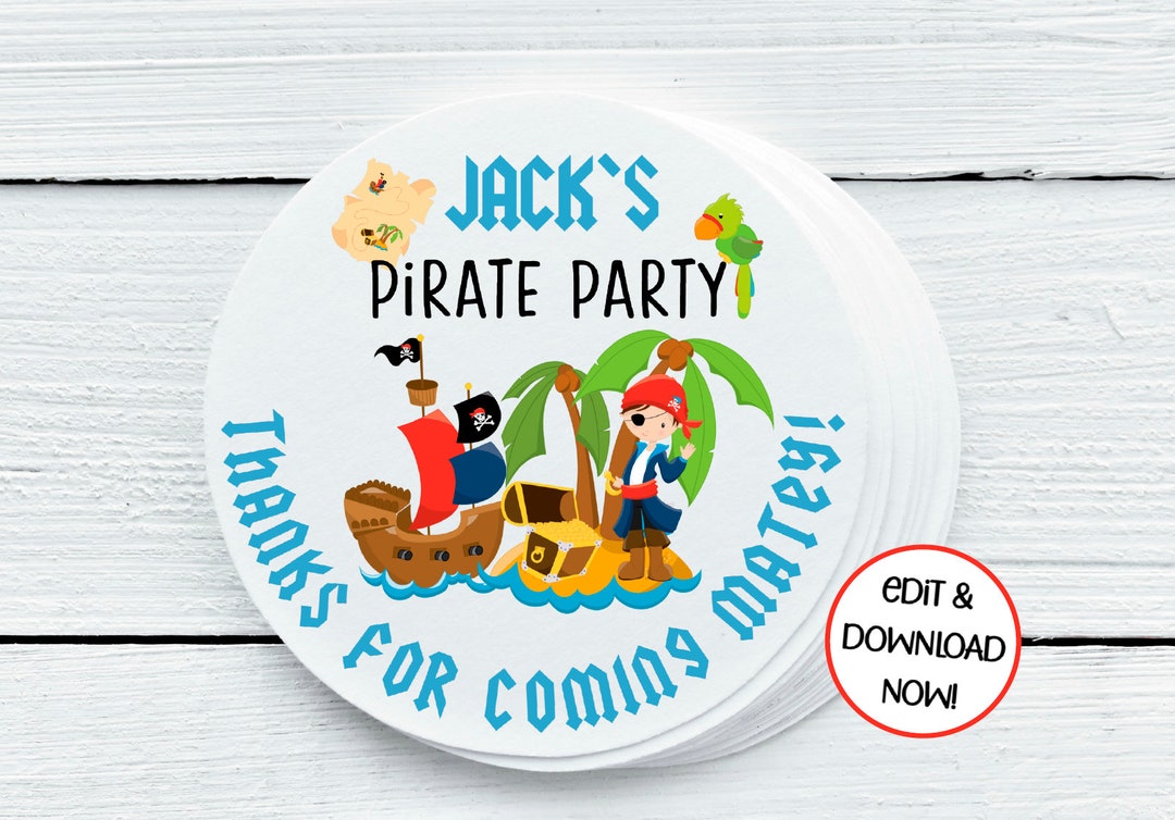Personalized Pirate Party Printables, Pirate Birthday Gift Tags - You ...