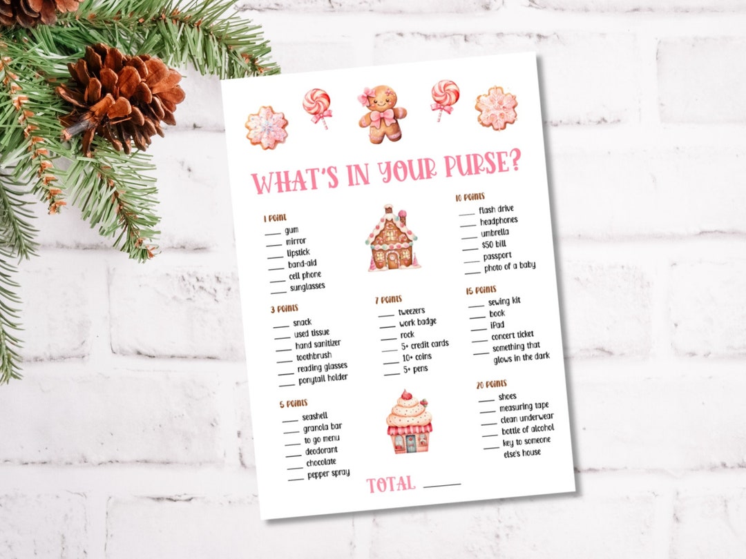 Sweet Baby Girl Theme Baby Shower What's in Your Purse Game Printable ...