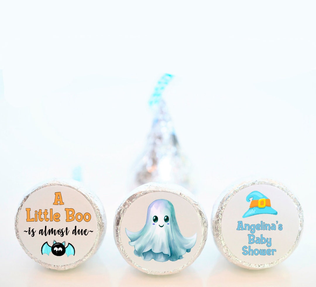 Personalized A Little Boo is Almost Due Baby Shower Hershey Kiss Party ...