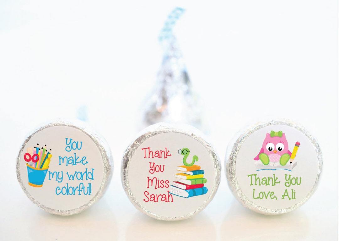 Personalized Teacher Appreciation Day Hershey Kiss Party Favor Stickers ...