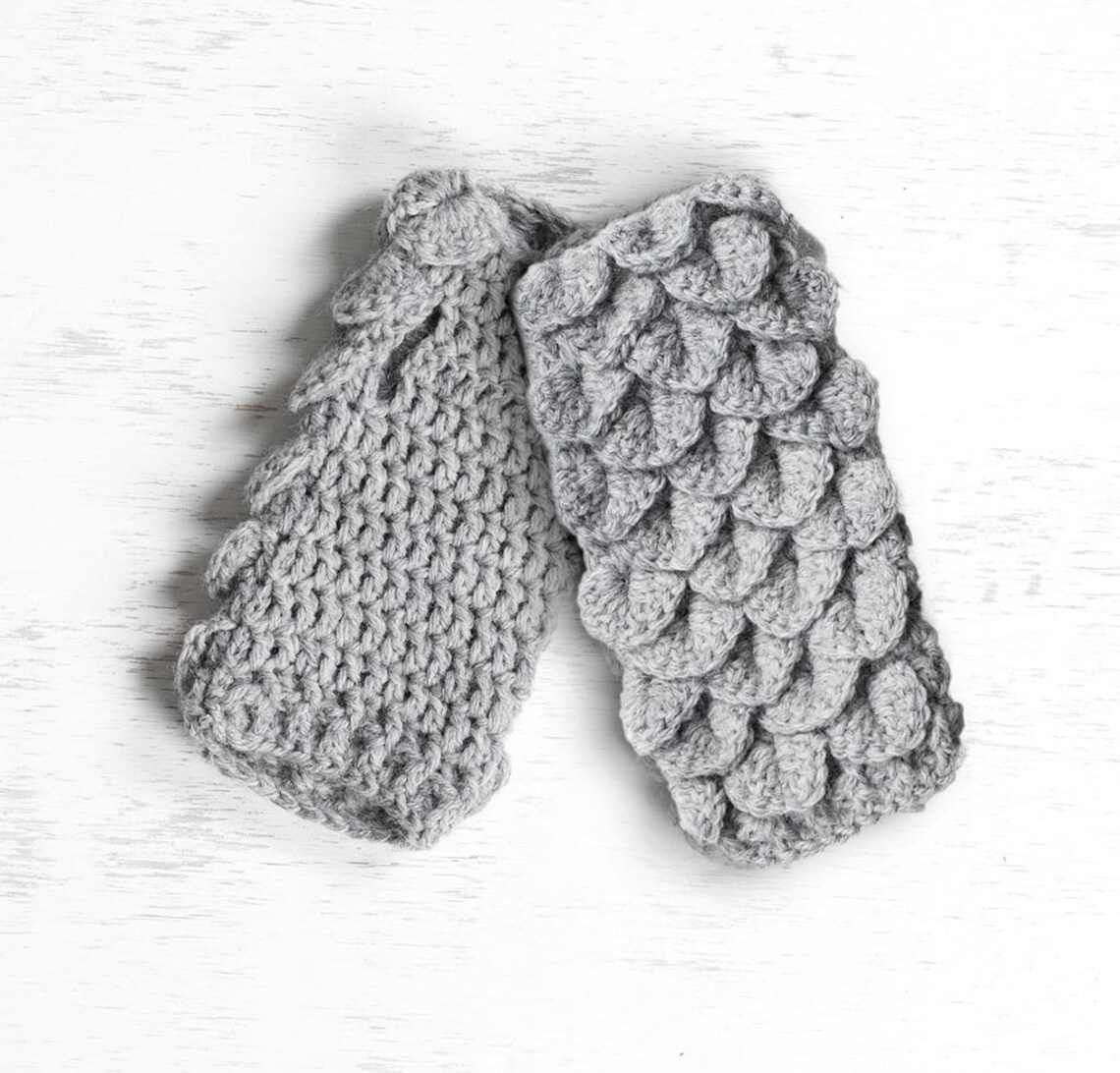 Crocodile Stitch Fingerless Mitts Crochet Pattern PDF - Etsy