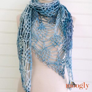 Amara Shawl Pattern Intermediate Crochet Aran Yarn Triangle Lace PDF - Etsy