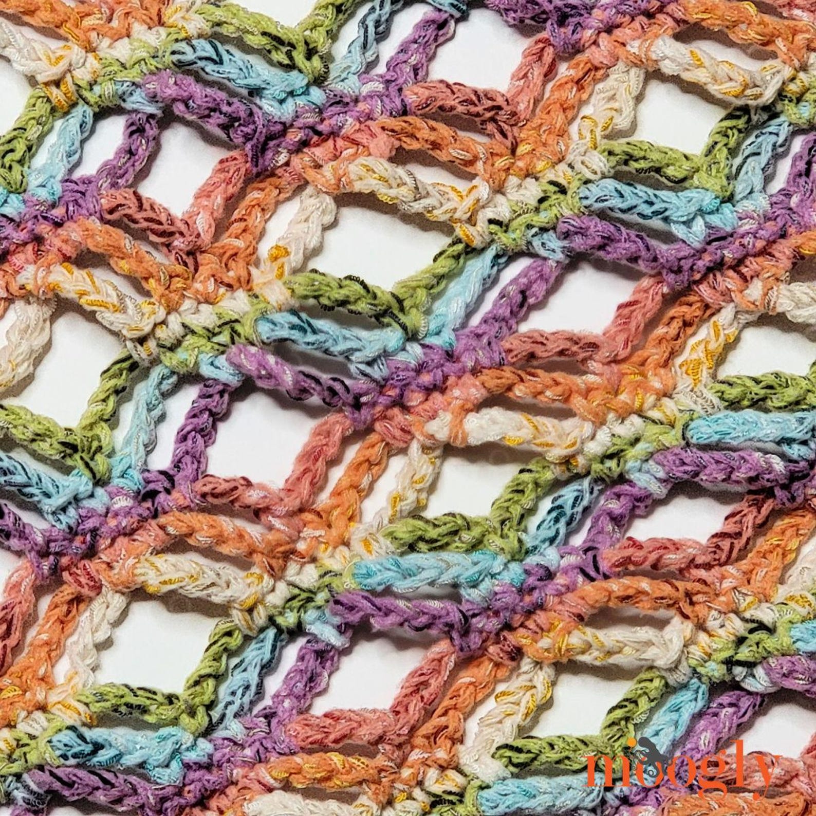 Rainbow Lattice Wrap Crochet Pattern PDF - Fringe, Reversible, Mesh ...