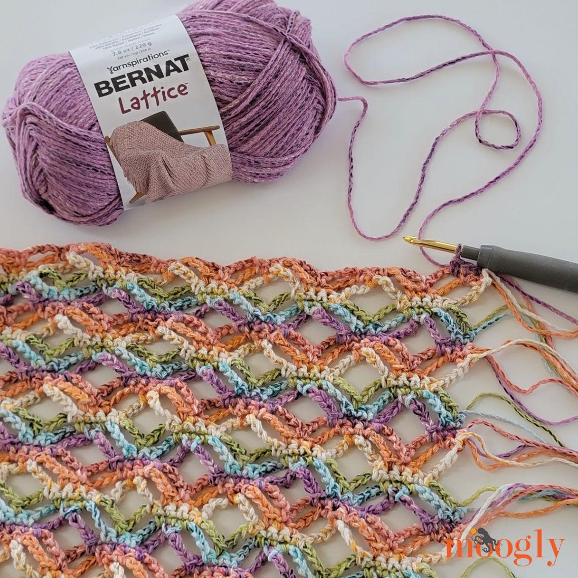 Rainbow Lattice Wrap Crochet Pattern PDF - Fringe, Reversible, Mesh ...