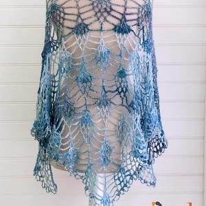 Amara Shawl Pattern Intermediate Crochet Aran Yarn Triangle Lace PDF - Etsy