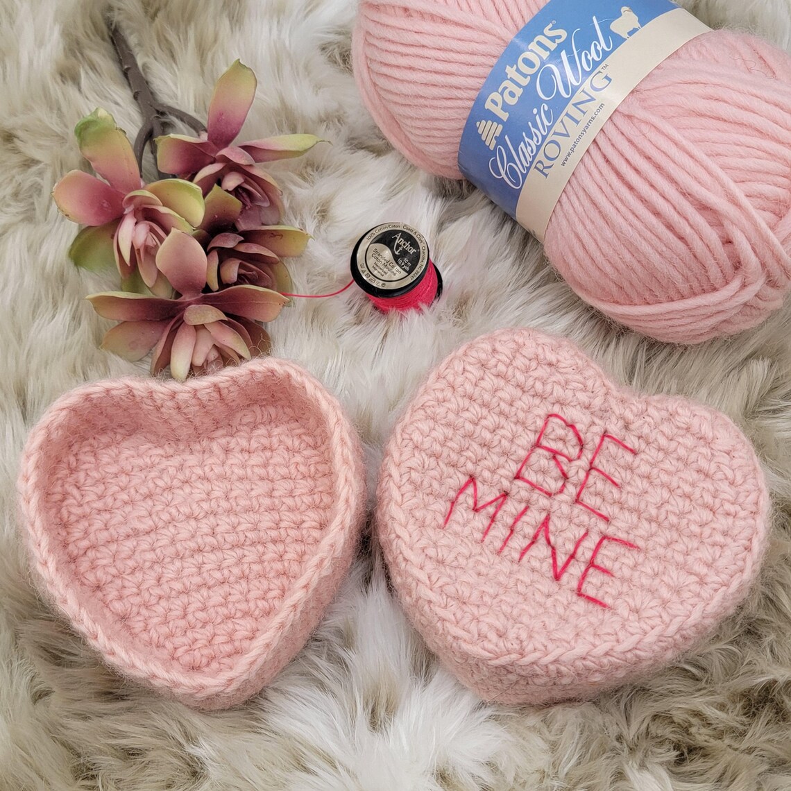Crochet Conversation Heart Box Pattern - Easy Bulky Yarn - PDF Pattern ...