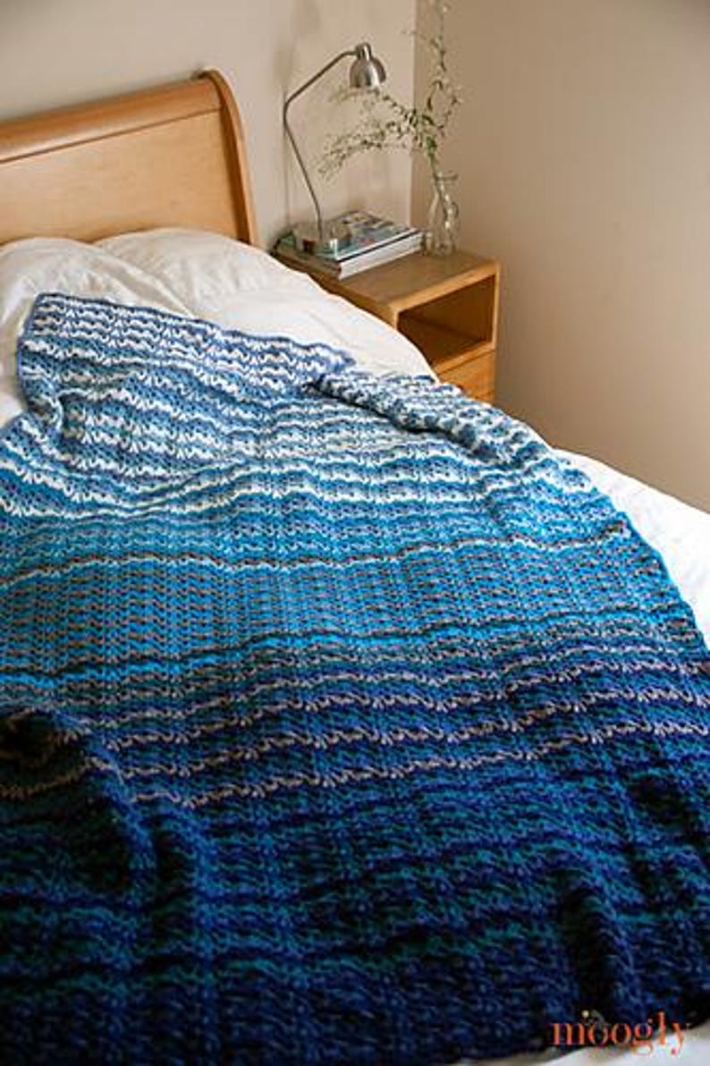 Vintage Wobble Afghan Pattern PDF - Easy Aran Yarn Throw Crochet ...