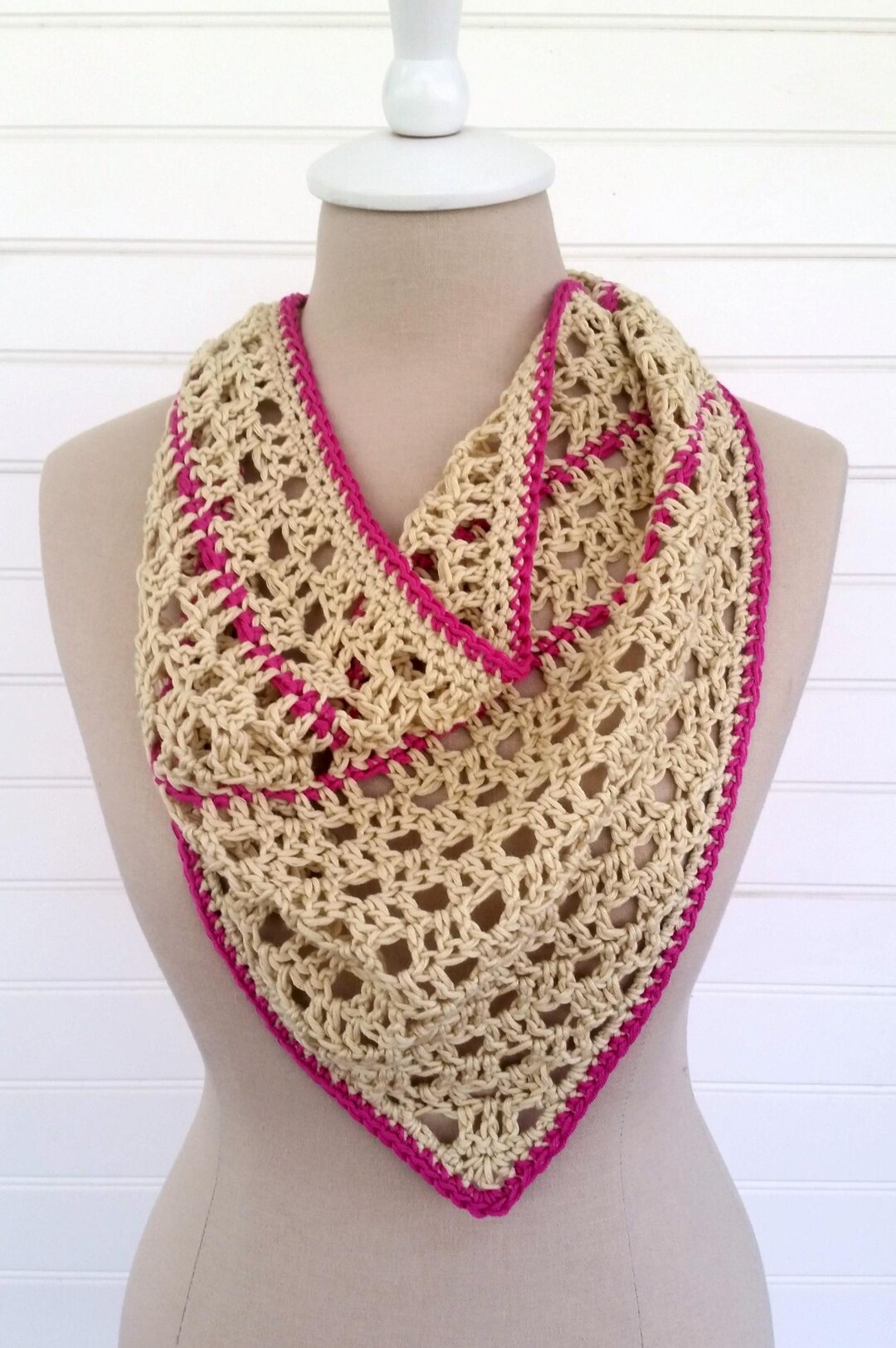 Pinstripe Bandana Scarf Crochet Pattern PDF - Etsy