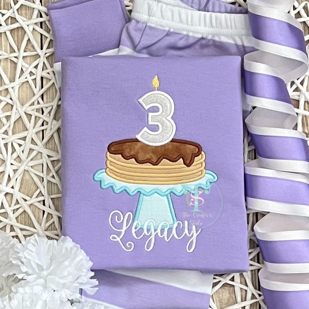 Purple Birthday Pajamas for Girls - Custom Birthday Pjs - Pancakes and ...