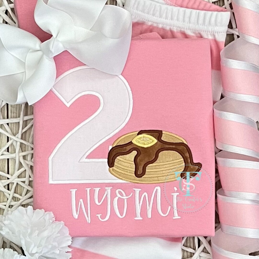 Pink Birthday Pajamas for Girls - Short Sleeve Birthday Pjs - Pancakes ...