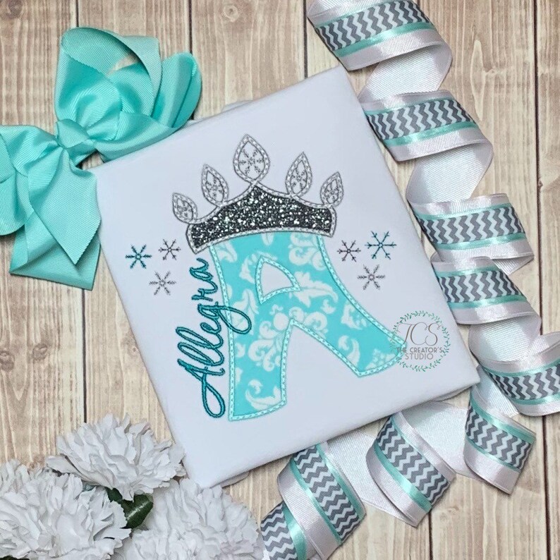 Ice Queen Alphabet With Small Frozen Snowflakes - Ice Princess Custom ...