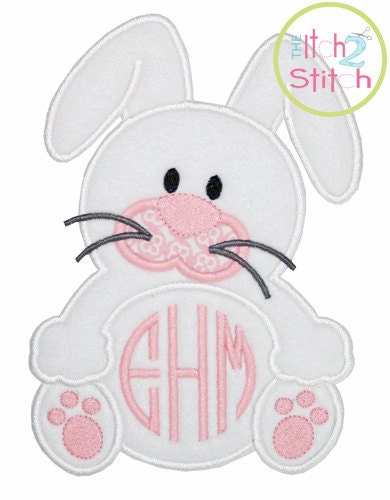 Easter Bunny Monogram Blue Applique and Embroidered Pajamas - Etsy