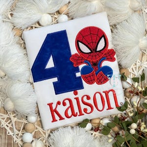Spider Boy Inspired Shirt, Embroidered Spider Shirt for Birthday Party ...