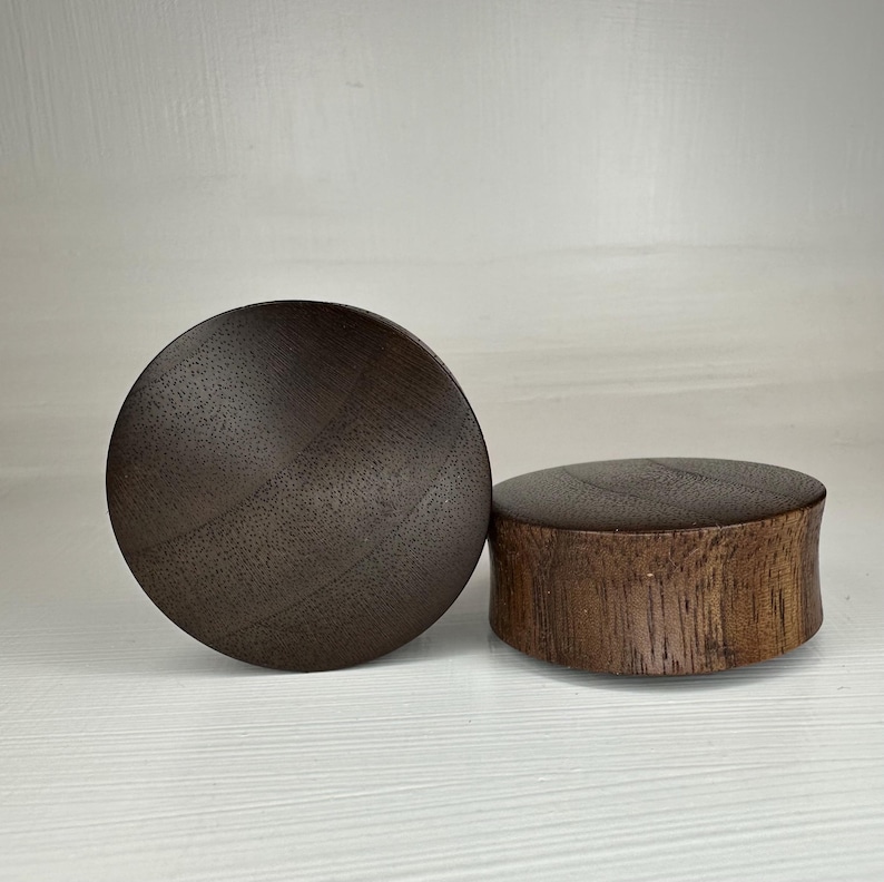 Black Walnut Double Flare Wood Plugs - Etsy