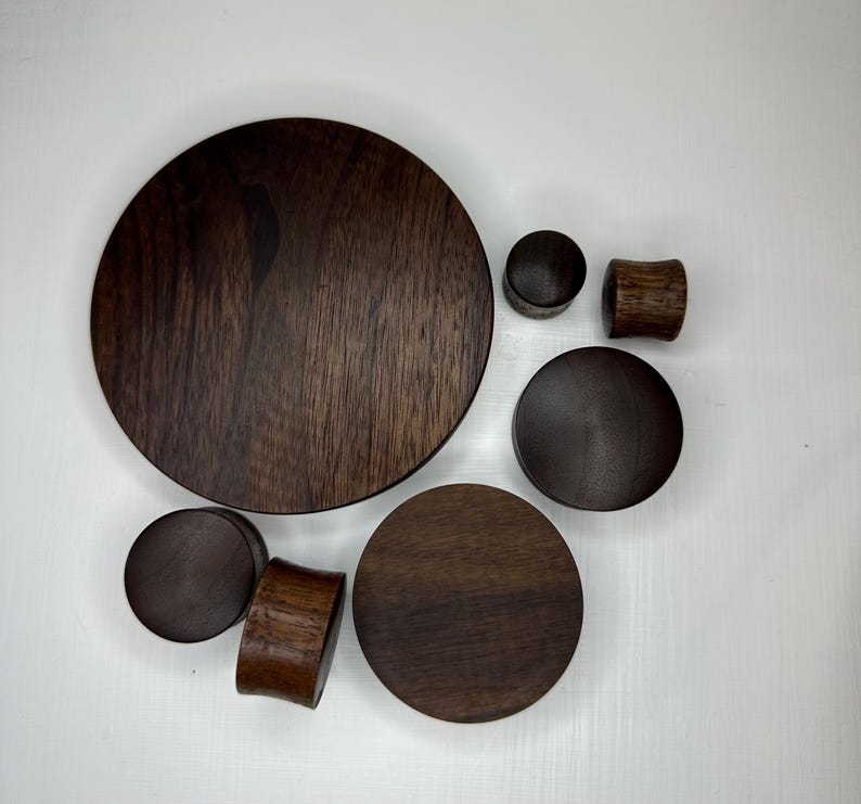 Black Walnut Double Flare Wood Plugs - Etsy