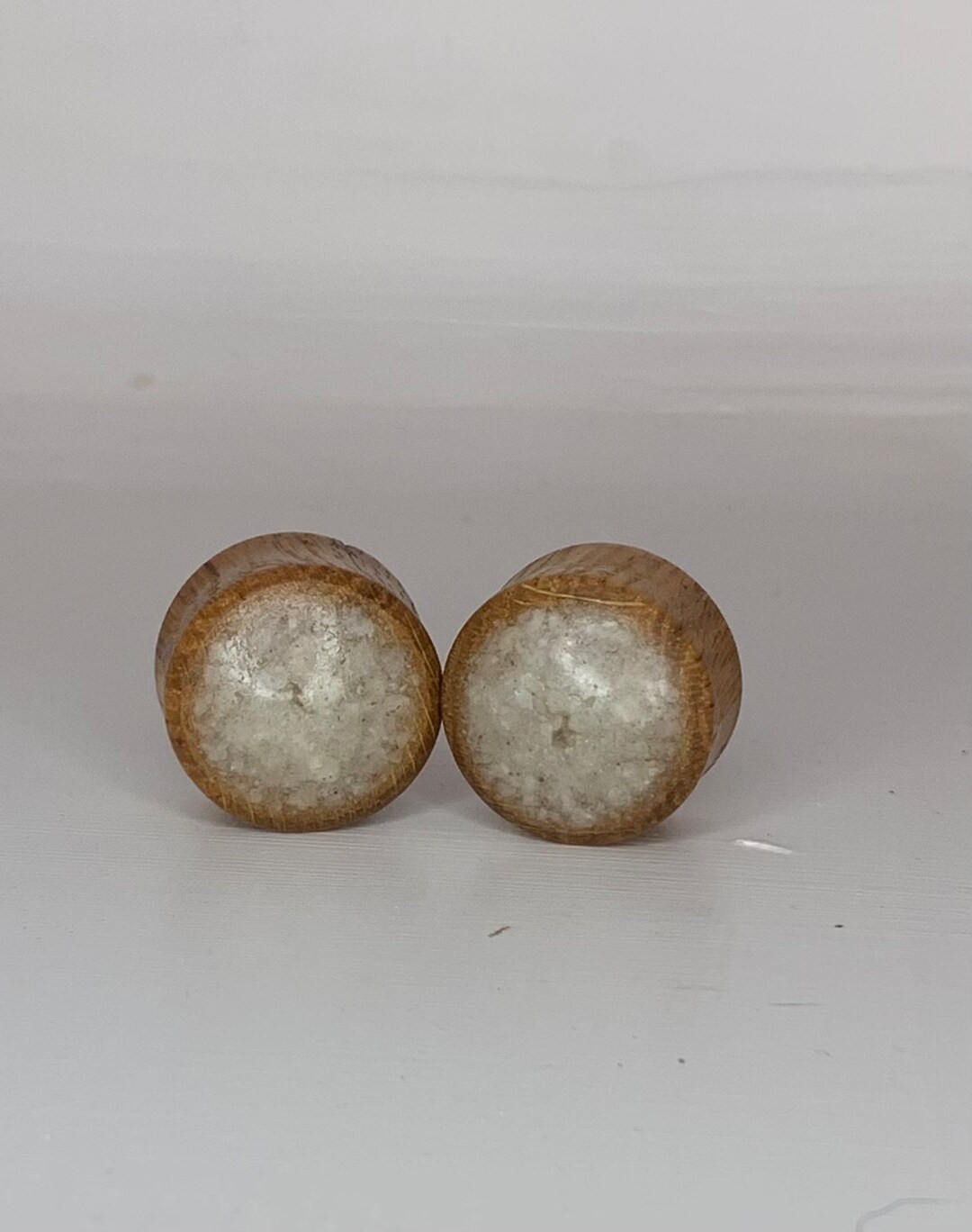 26mm White Oak Double Flare Wood Plugs With Agate - Etsy