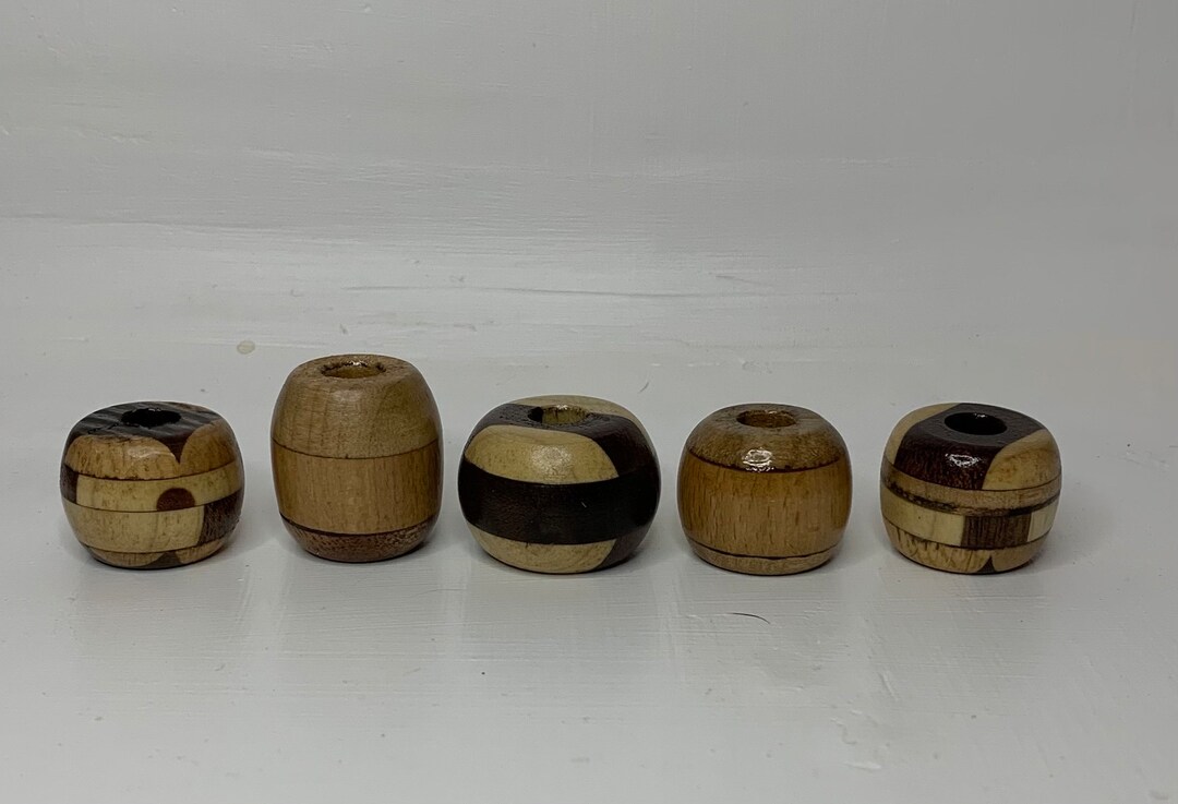 5 Assorted Laminated Wood Dreadlock Beads - Etsy
