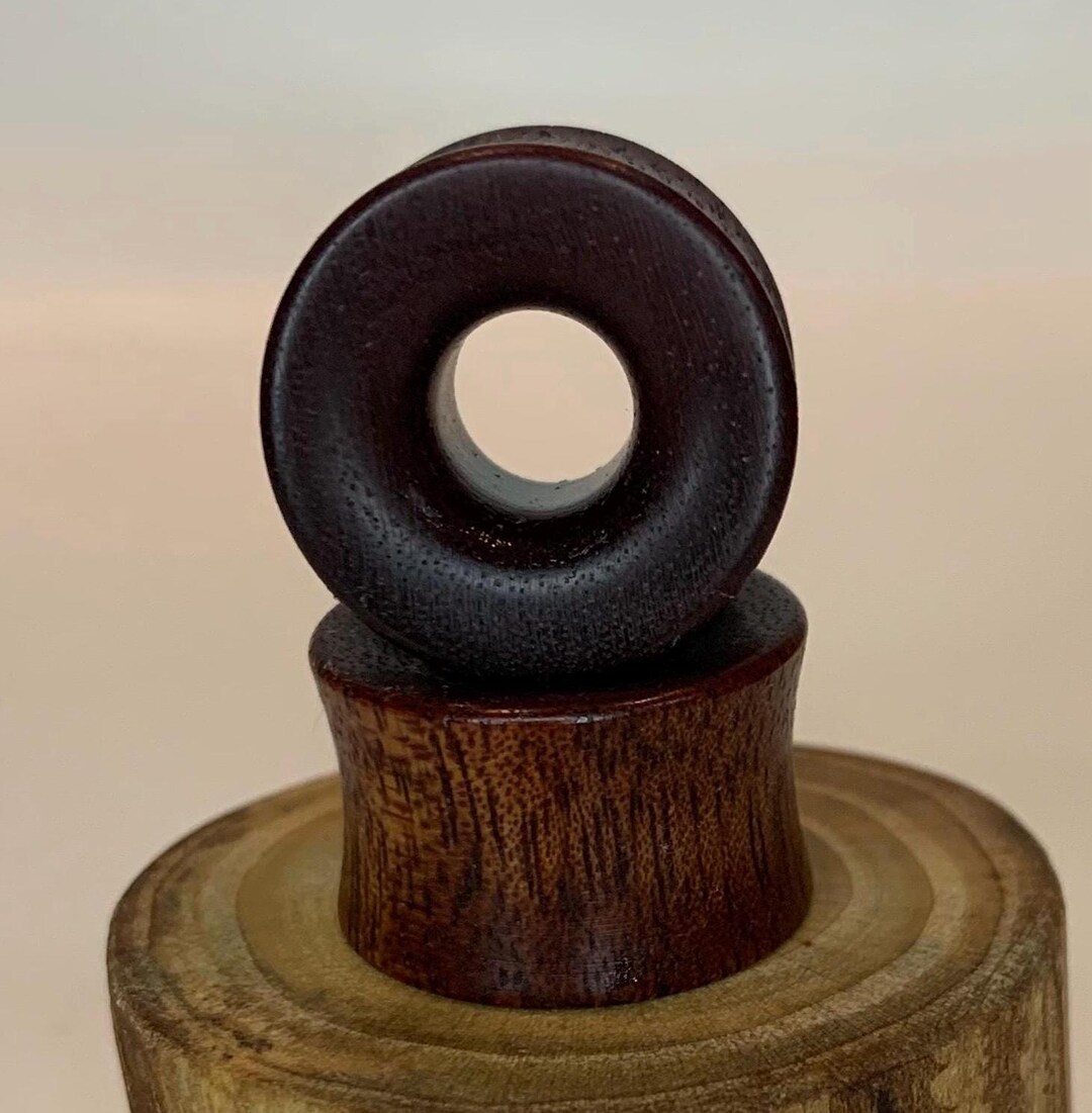 Mahogany Wood Tunnels Plugs - Etsy