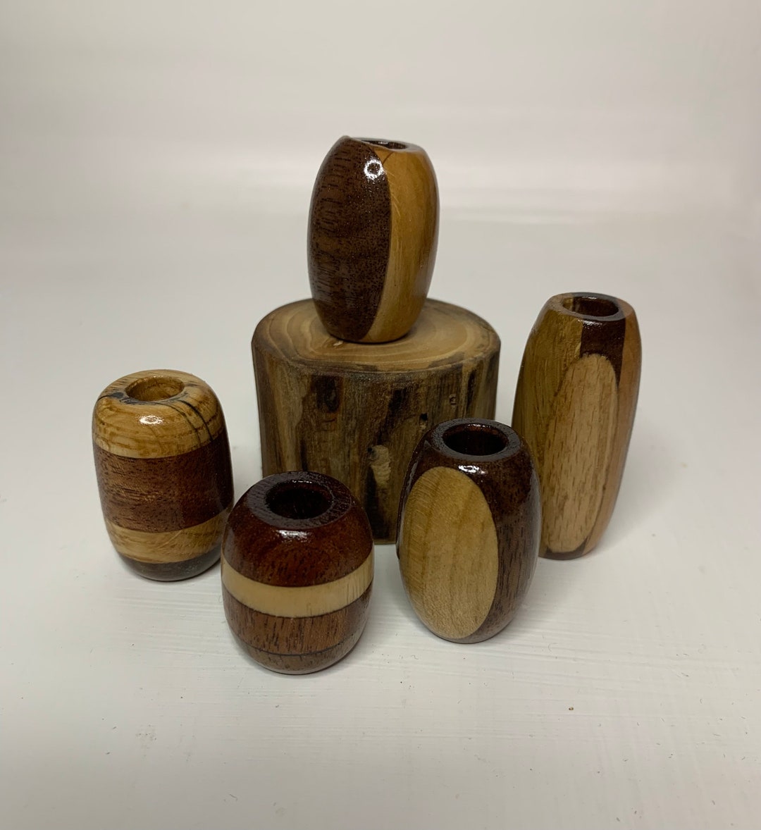 5 Assorted Laminated Wood Dreadlock Beads - Etsy