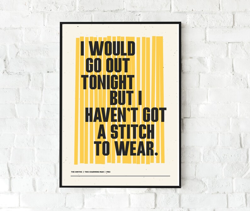 The Smiths This Charming Man Lyrics Giclée Matte Art Print - Etsy UK
