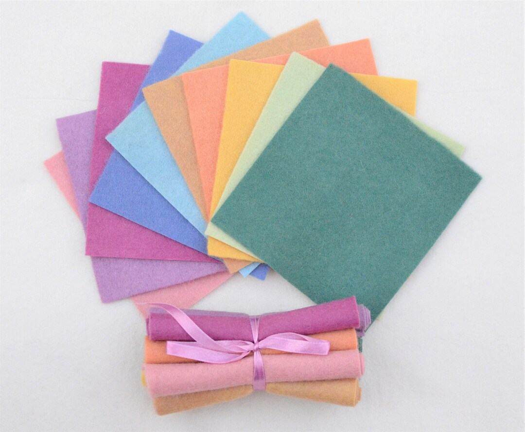 Earthy Pastel 100% Wool Felt 10 Pack - Etsy