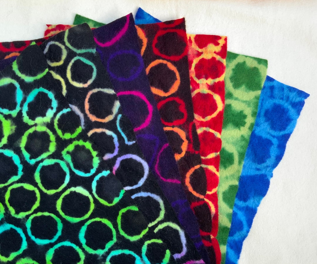 Tie Dyed 100% Wool Felt Hand Made - Etsy